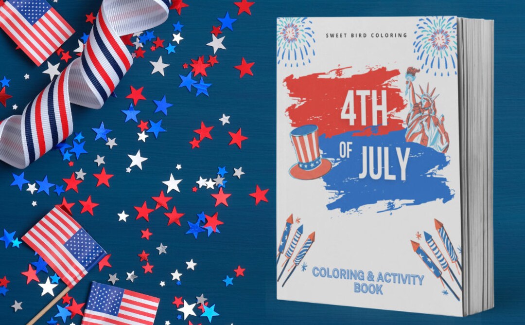 4th of July PDF Coloring & Activity Book: 35 American Themed Coloring ...