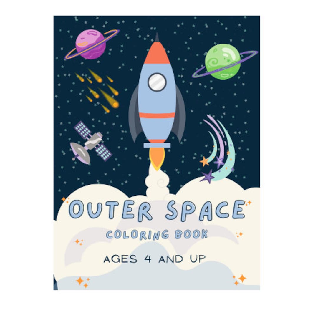 SPACE COLORING BOOK: 50 Illustrations of the Universe Featuring Planets ...