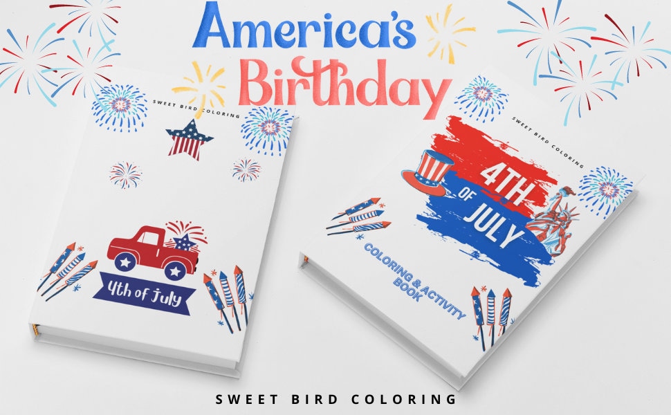 4th of July PDF Coloring & Activity Book: 35 American Themed Coloring ...