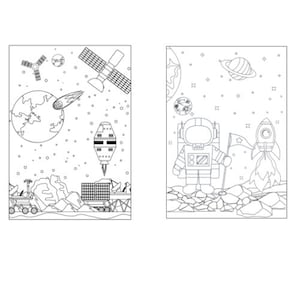 SPACE COLORING BOOK: 50 Illustrations of the Universe Featuring Planets ...