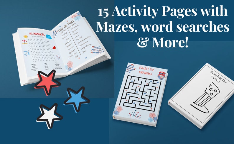 4th of July PDF Coloring & Activity Book: 35 American Themed Coloring ...