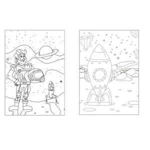 SPACE COLORING BOOK: 50 Illustrations of the Universe Featuring Planets ...