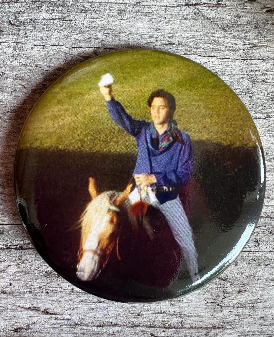 Elvis Presley & Rising Sun Button Pin - Etsy