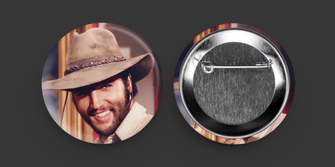 Charro Inspired Elvis Presley Button Pin - Etsy