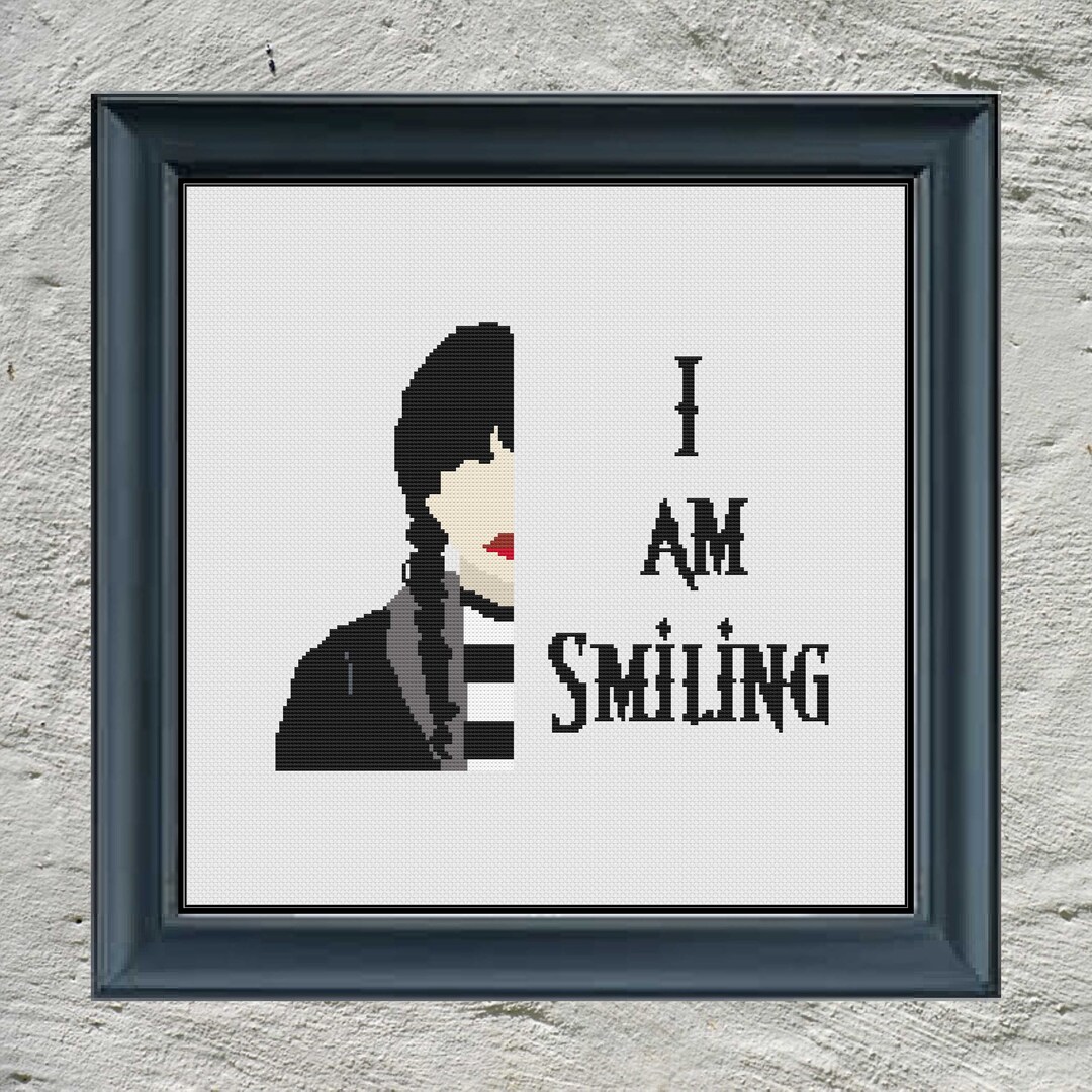 Wednesday Addams - I Am Smiling Counted Cross Stitch Pattern PDF - Etsy