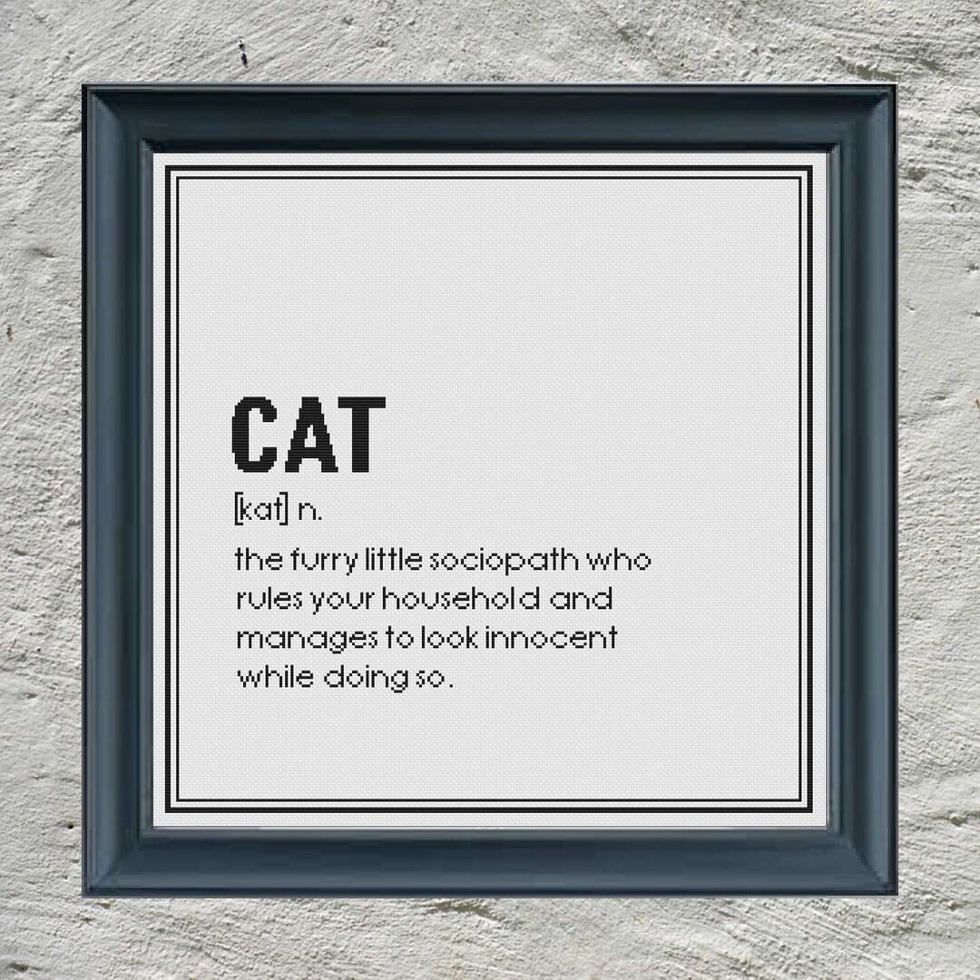 CAT - Definition - Counted Cross Stitch Pattern PDF - Etsy