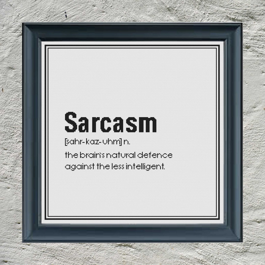 Sarcasm - Definition Counted Cross Stitch Pattern PDF - Etsy