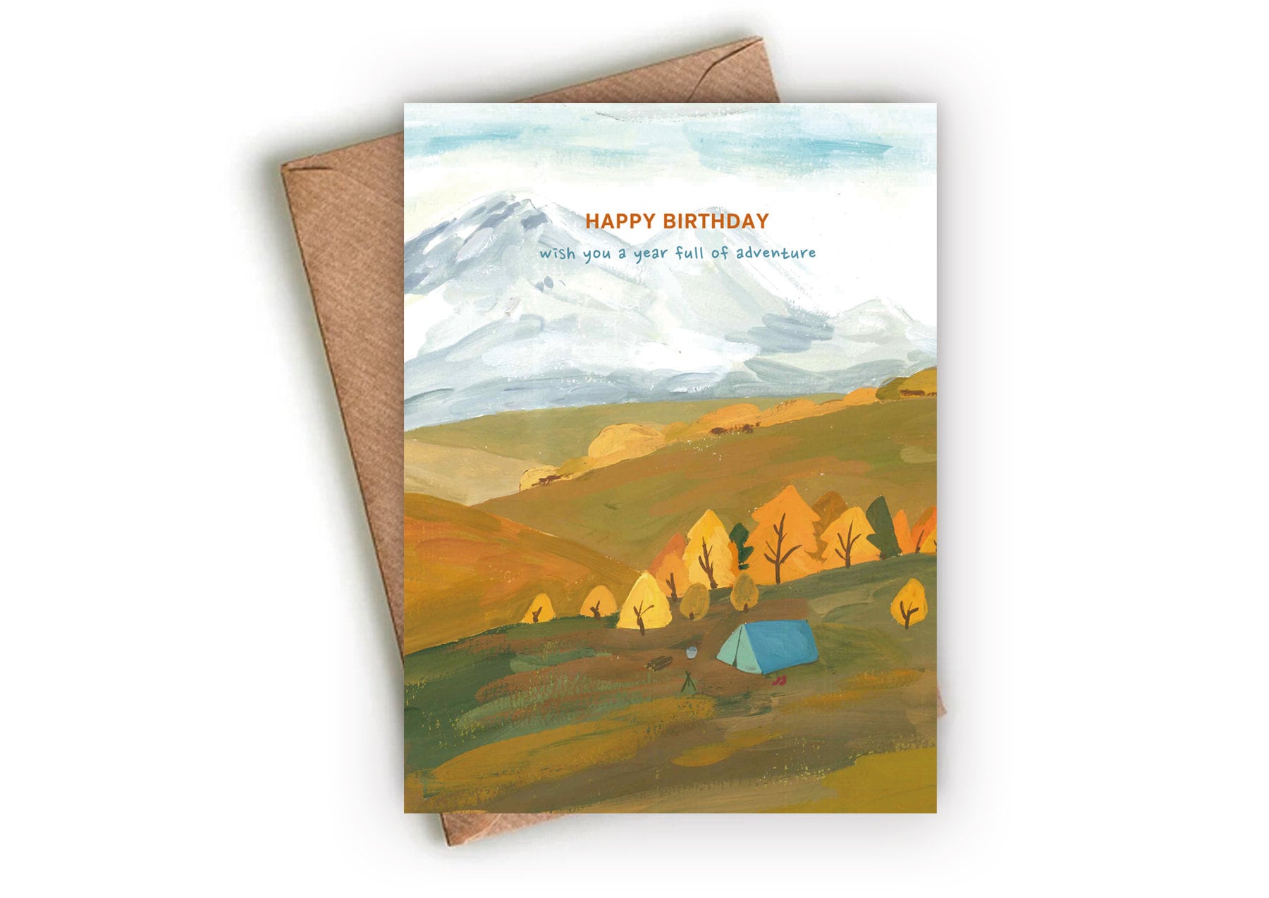 Camping-illustrated Birthday Card for Camper/autumn Theme Greeting ...