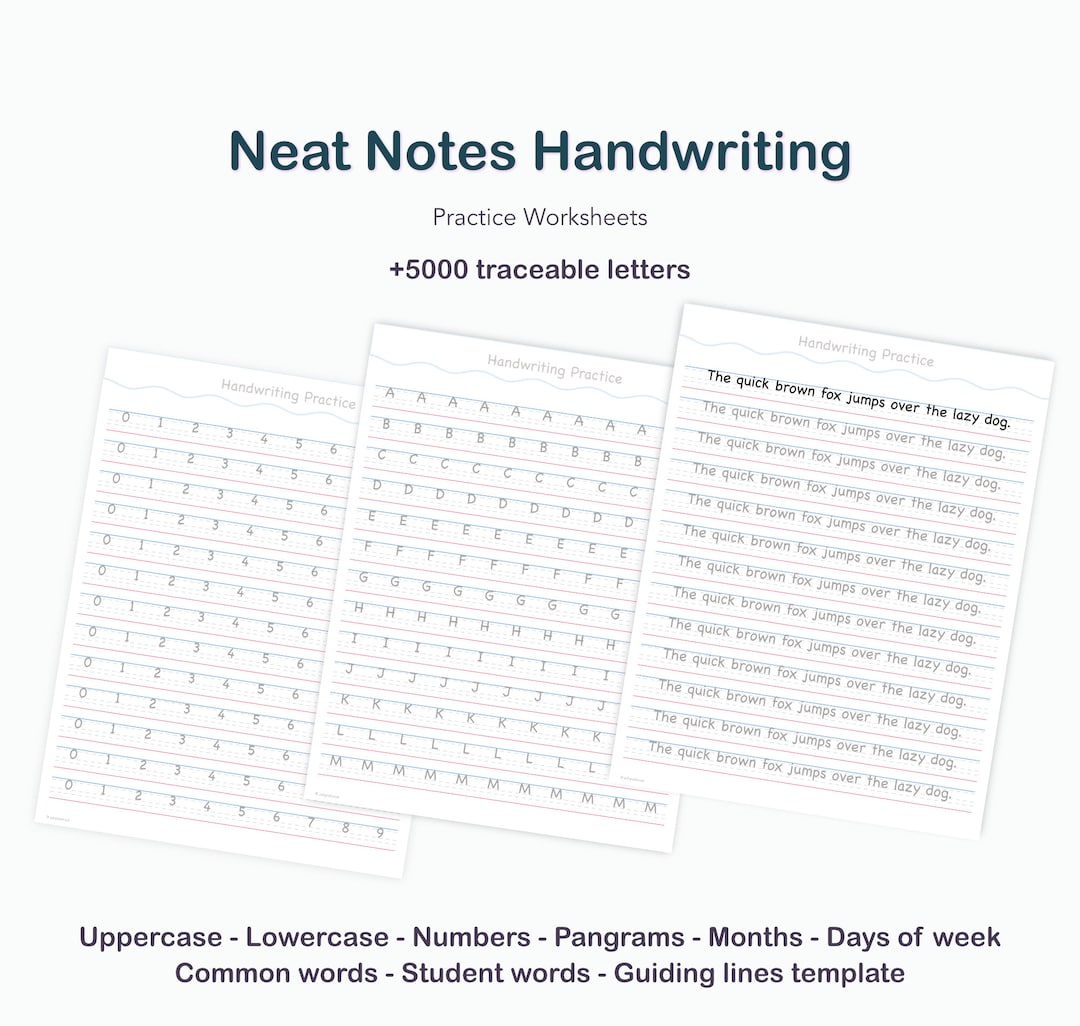 Handwriting Workbook | Improve Penmanship With Trace Paper and Guided ...