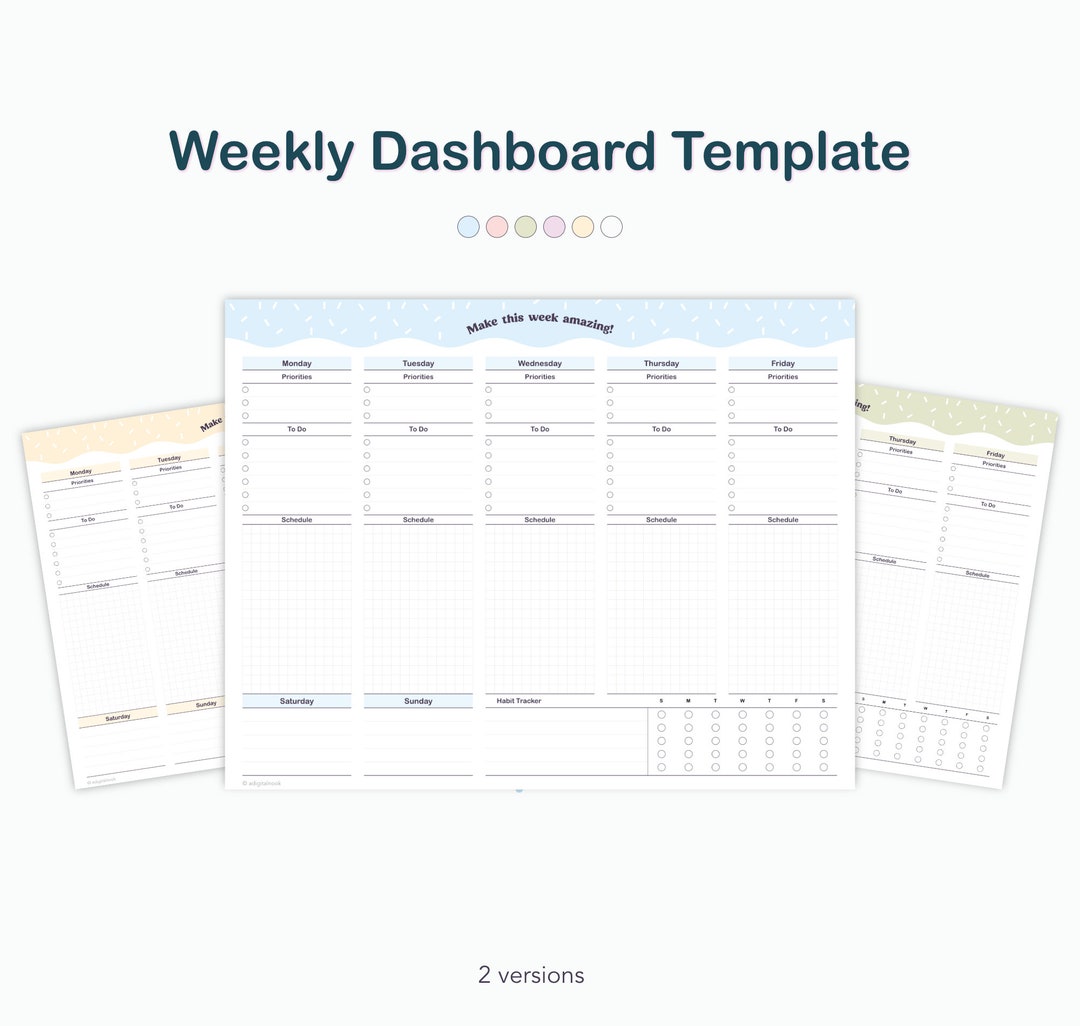 Confetti Weekly Planner Printable: Undated Schedule Template (digital ...