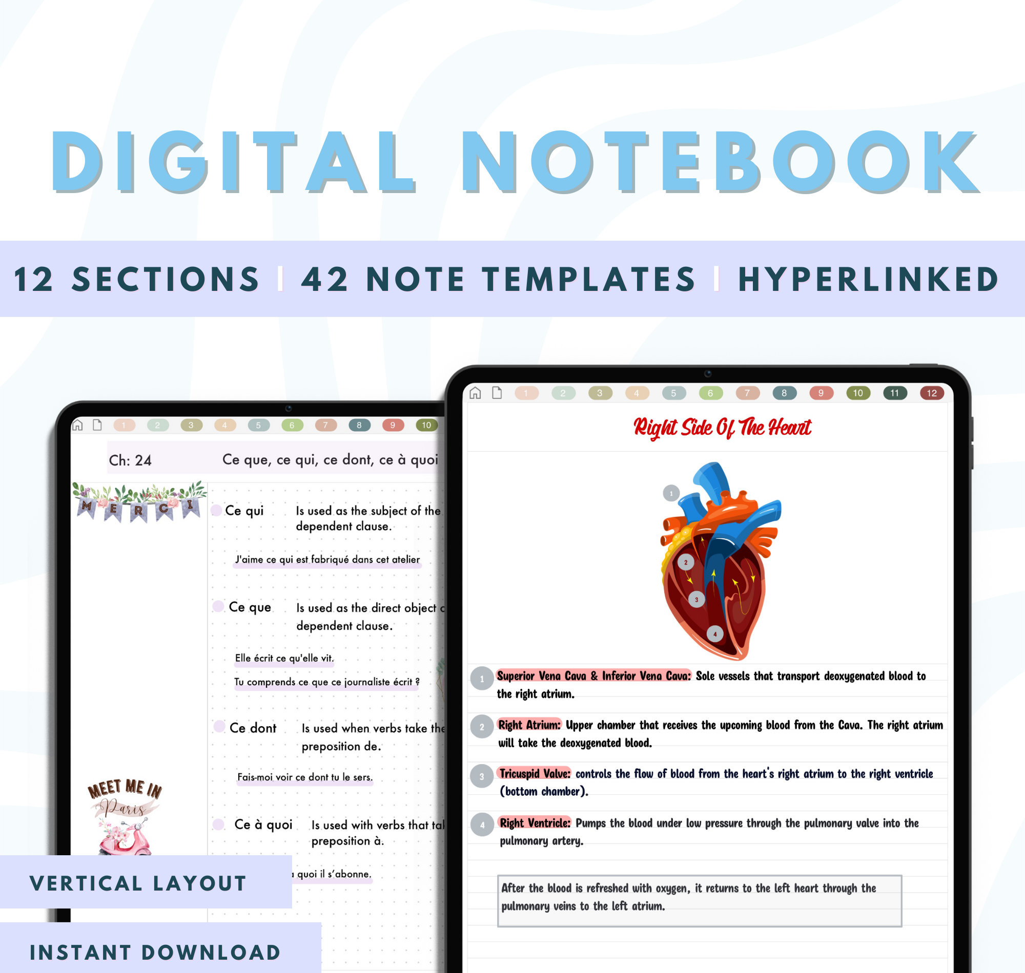 Goodnotes Student Digital Notebook Hyperlinked Notes Templates, Planner ...