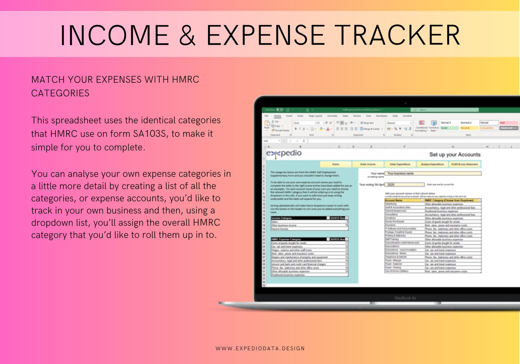 Income and Expense Tracker | Helps With UK Self-employed Tax Return ...