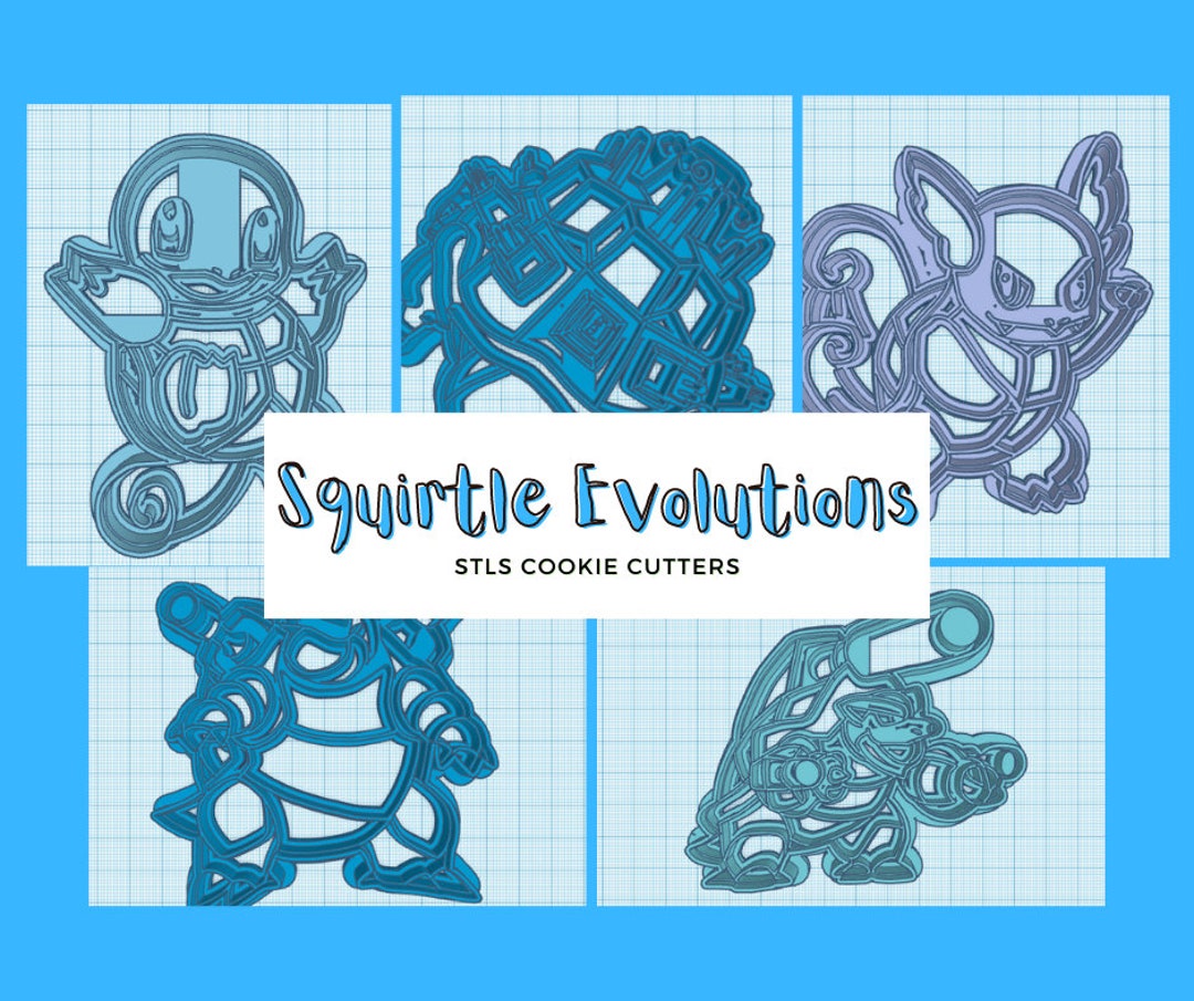 Squirtle Evolution Line Cookie Cutter Stls - Etsy