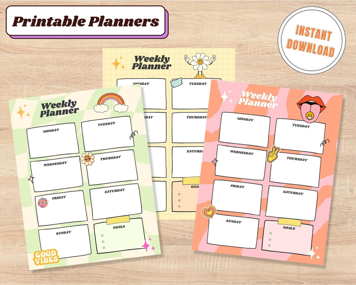 PRINTABLE Weekly Planner Bundle Printable Planner Instant Download ...