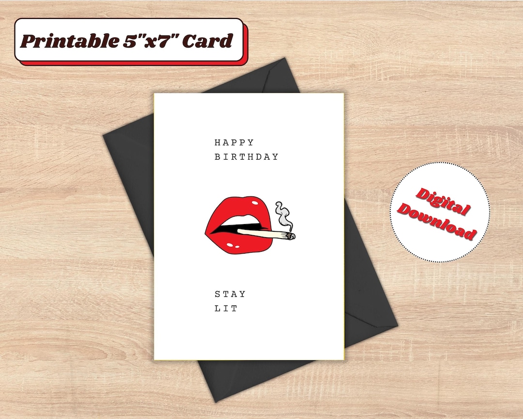Sexy Stoner Birthday Card Download & Print Now - Etsy