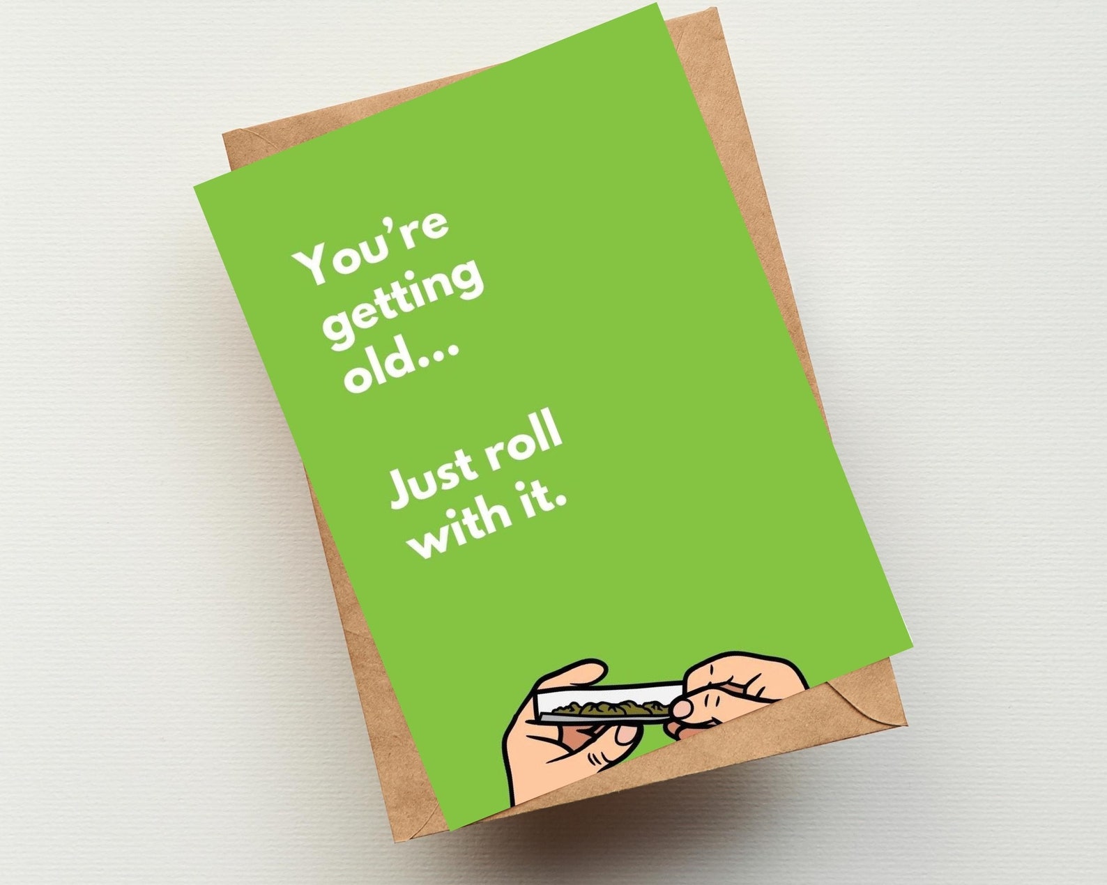 PRINTABLE Stoner Card | Just Roll With It | Stoner Birthday Card - Etsy