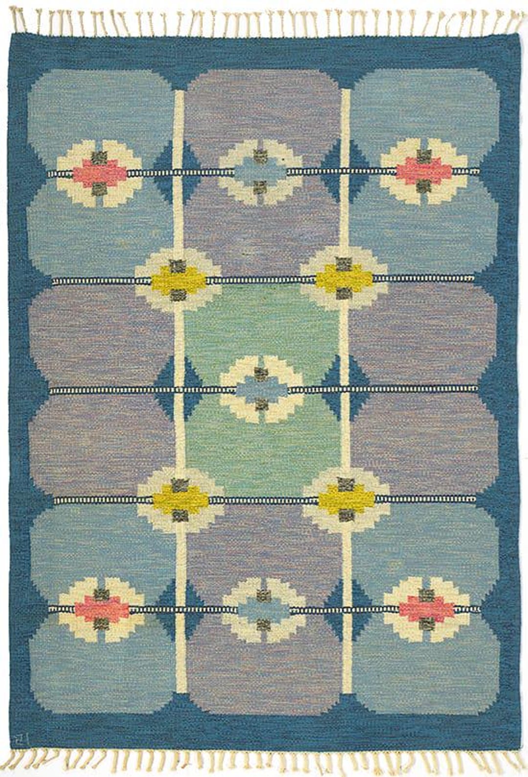 Vintage Swedish Flatweave Rug by Unbeatable Rugs– Mid-century Geometric ...