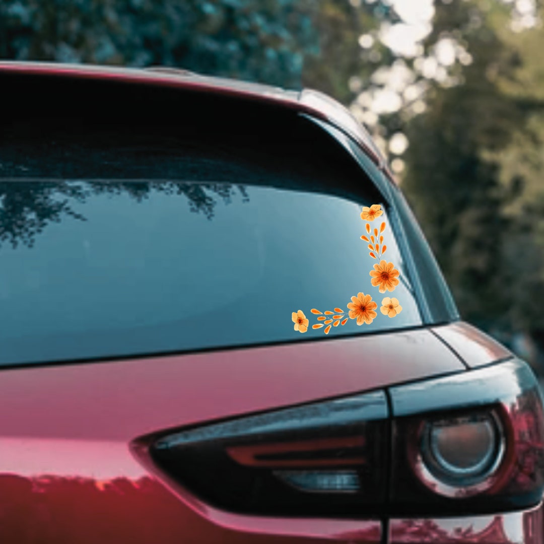Flower Car Decal Flower Car Sticker Floral Decal Floral - Etsy