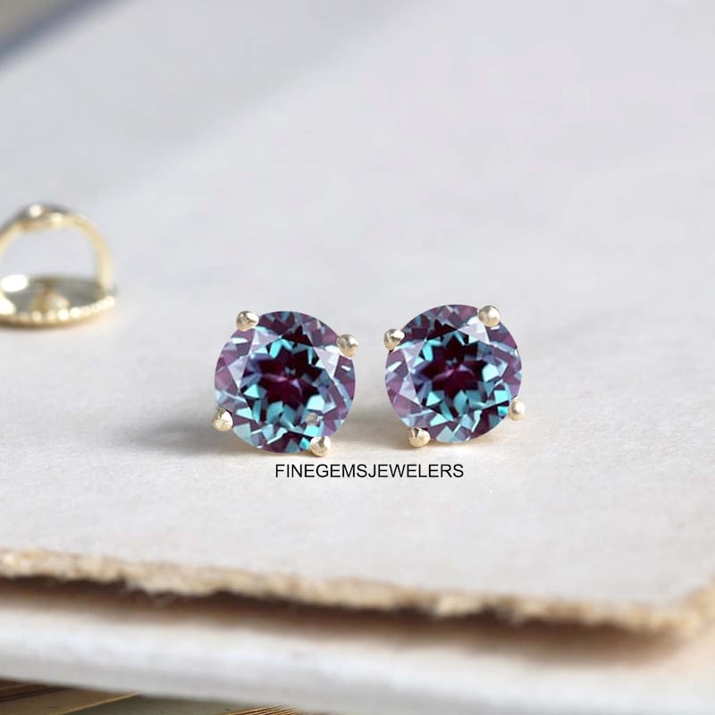 Alexandrite Round Cut Lab - Etsy