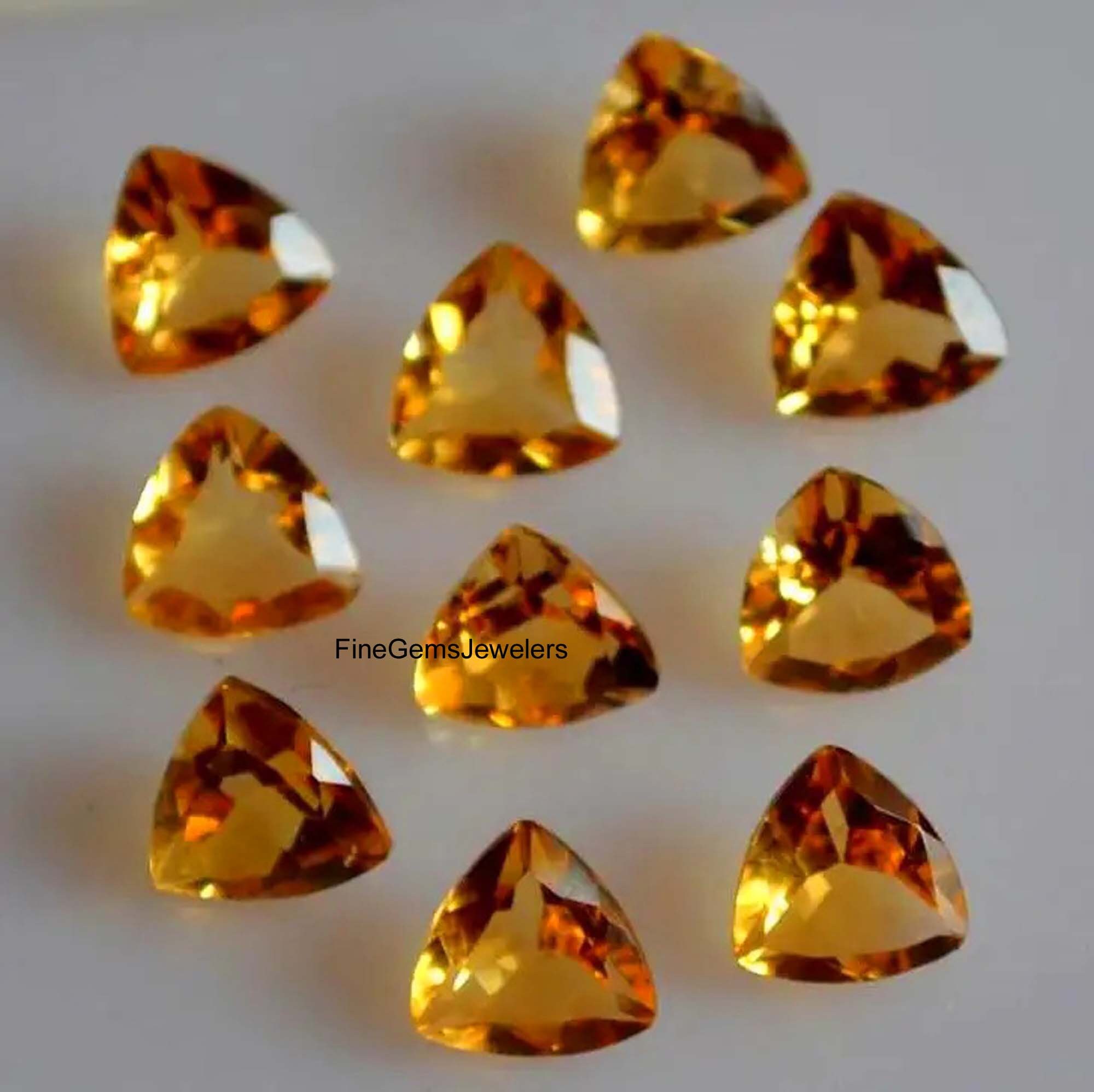 Trillion Cut Yellow Topaz Gemstone, Natural Golden Topaz Stone for Jewelry Making, Ring Size ...