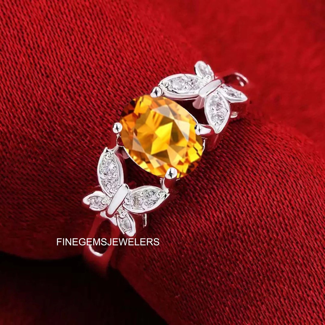 Very Unique Yellow Topaz Engagement Ring-golden Topaz-oval Cut-topaz ...