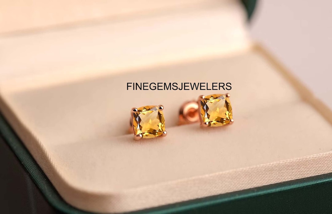 Yellow Topaz Earrings, November Birthstone Earrings, 925 Sterling ...