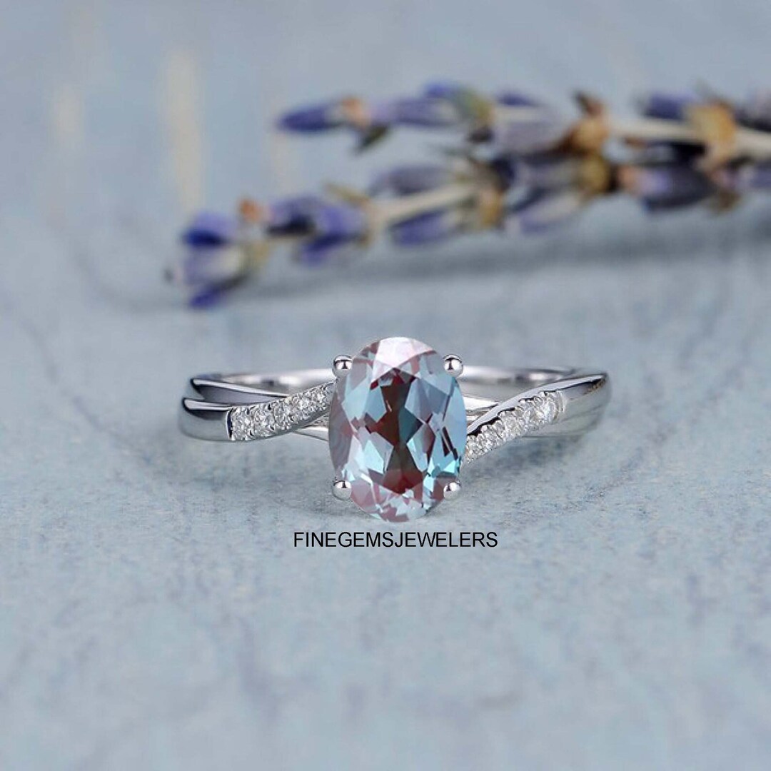 Dainty Alexandrite Ring, 925 Sterling Silver, June Birthstone - Etsy