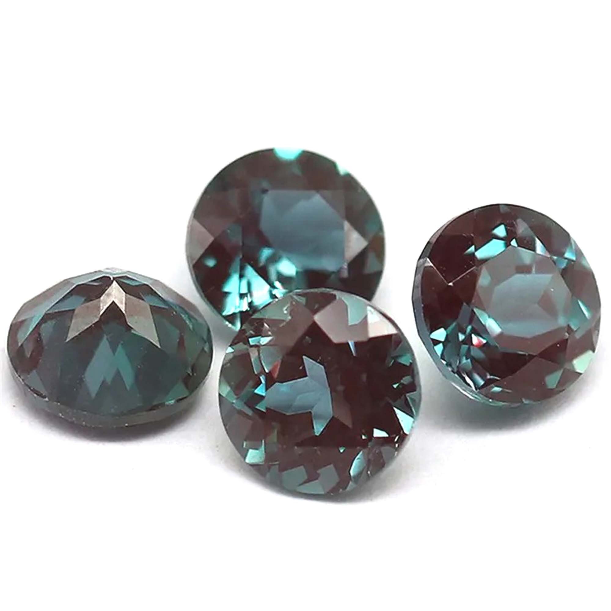 Alexandrite Round Cut Gemstone, Color Change Alexandrite Loose Gemstone ...