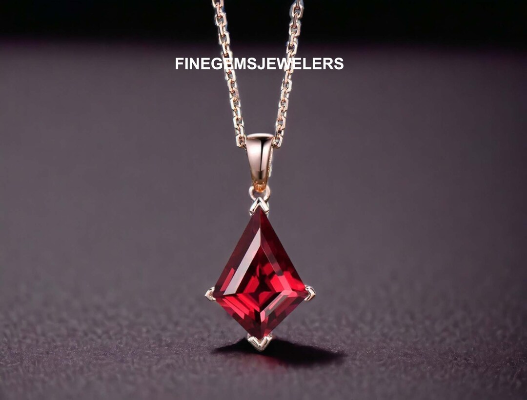 Stunning Red Ruby Necklace, Kite Ruby Necklace, 14k Rose Gold Necklace ...