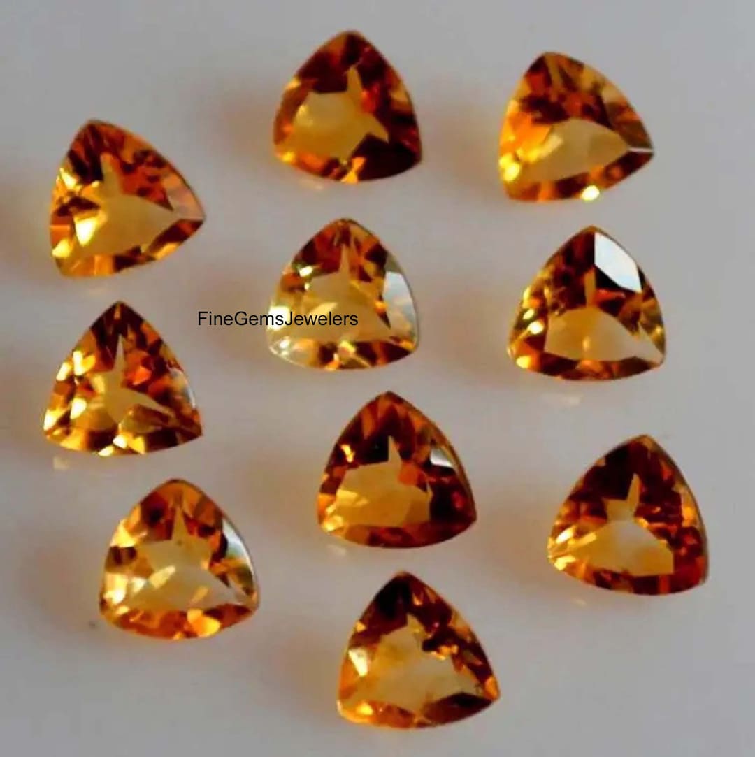 Trillion Cut Yellow Topaz Gemstone, Natural Golden Topaz Stone for ...