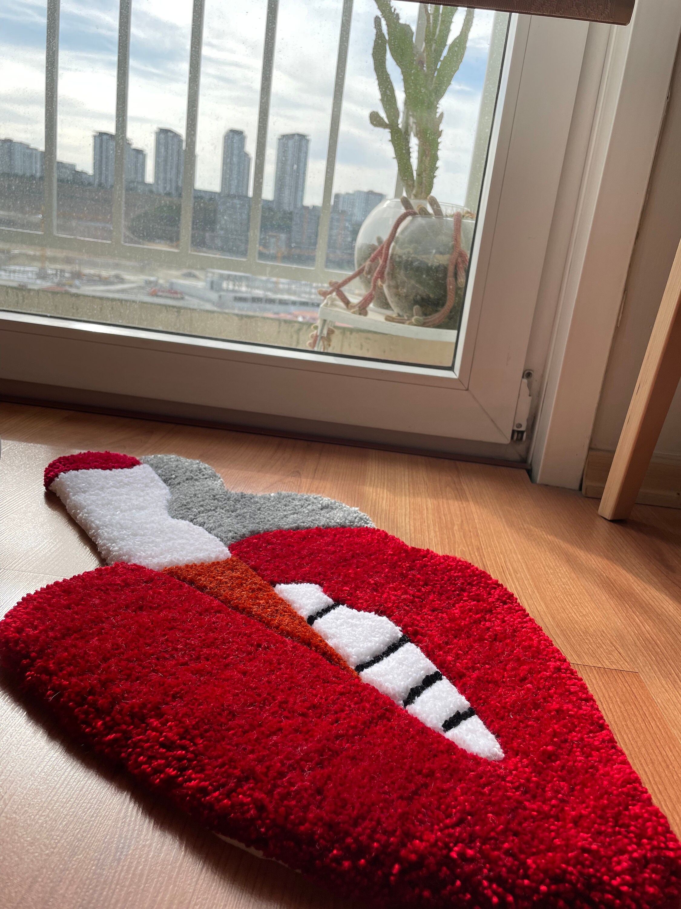 Smoking Red Lips Tufted Rug Gift for Her Gift for Him Handmade ...