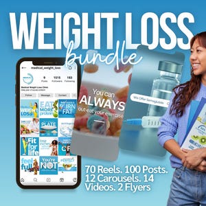 196 Reels & Posts for Weight Loss Clinics | Semaglutide Flyer | GLP1 ...
