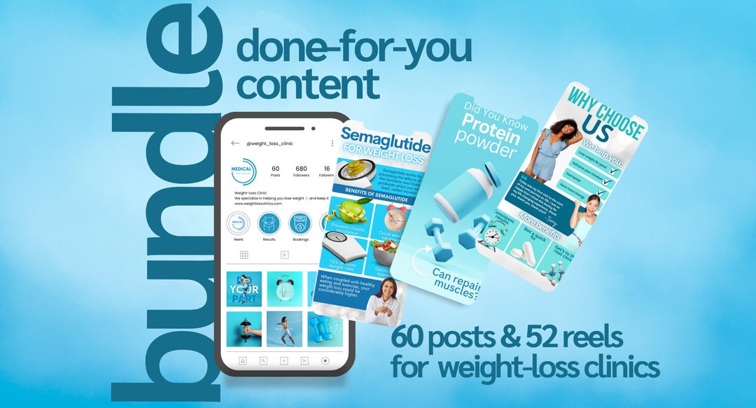 Reels & Posts for Weight Loss Clinics | Tirzepatide Marketing Video ...