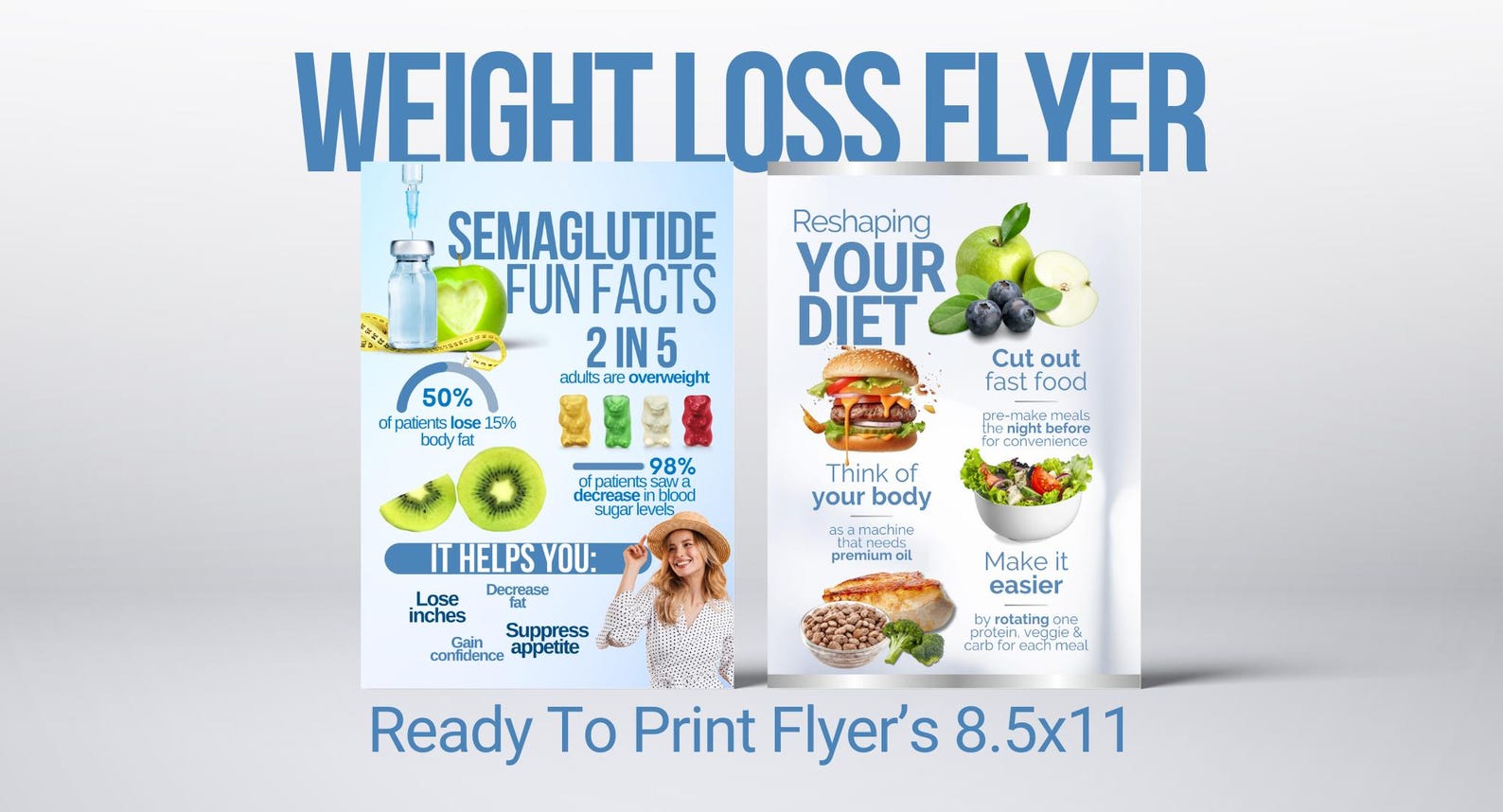 196 Reels & Posts for Weight Loss Clinics | Semaglutide Flyer | GLP1 ...