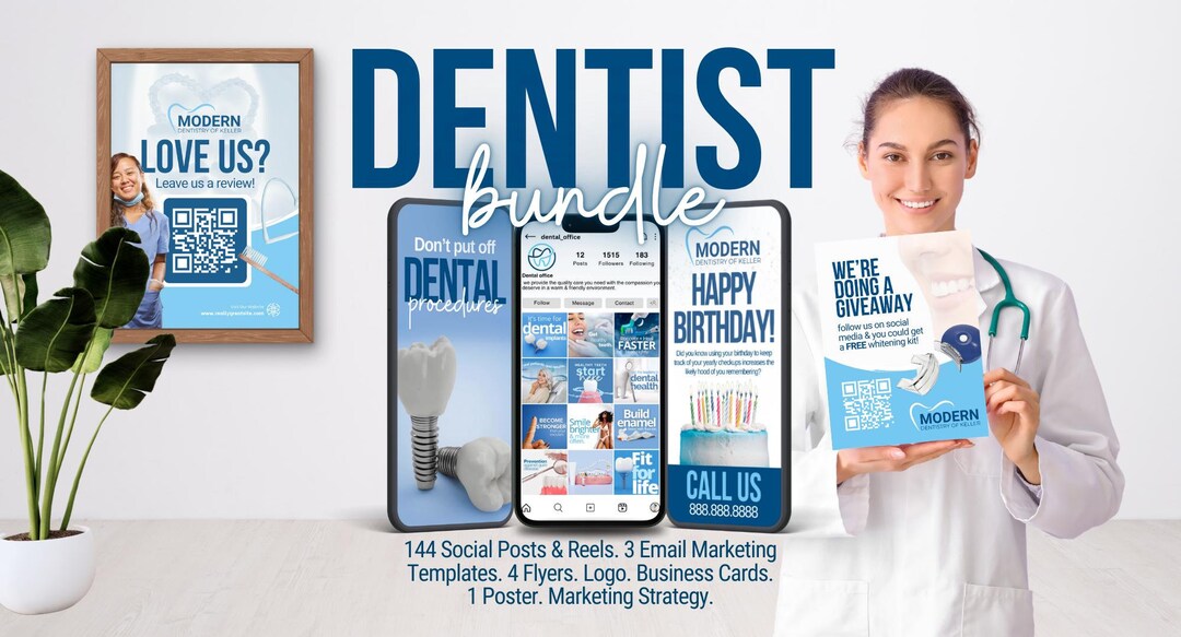 Dental Clinic BUNDLE Social Posts & Instagram Reels | Dentist Office ...