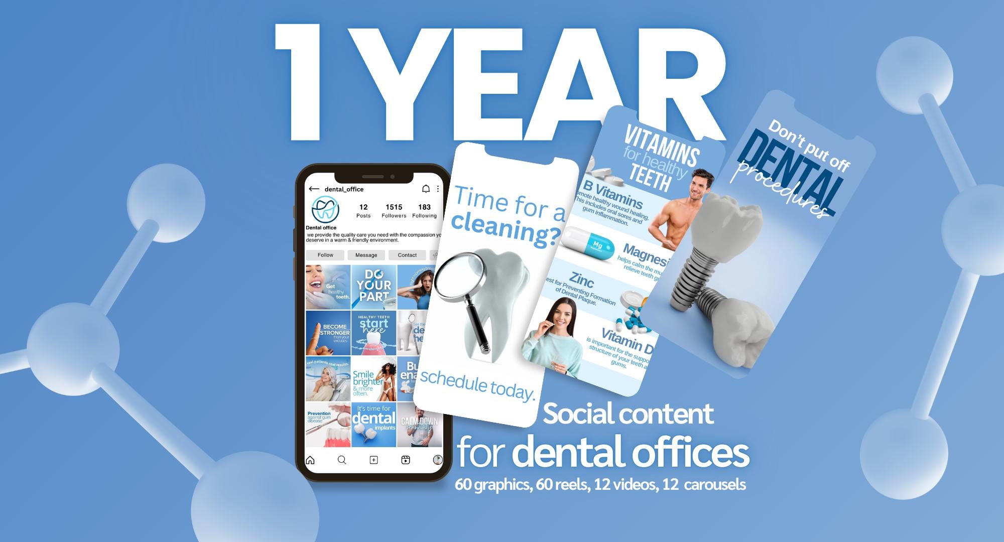 144 Reels & Posts for Dental Offices | Dentist Instagram Template ...