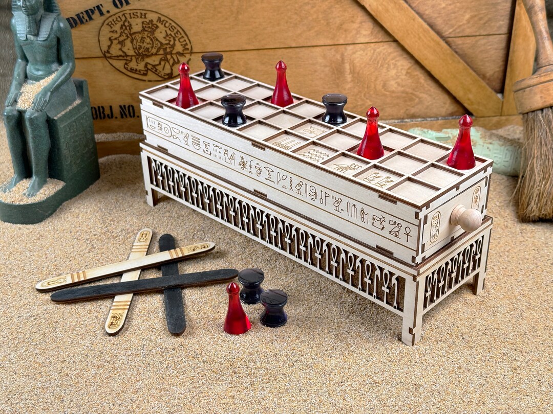 Ancient Egyptian Game of SENET AUTHENTIC Hieroglyphics From the Tomb of ...