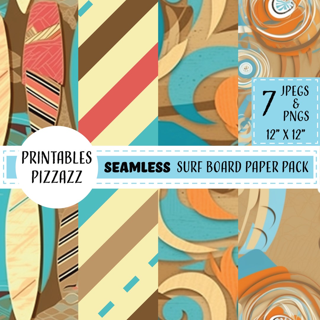 Seamless Surfboard Printable Pattern Pack Surfboard - Etsy Australia