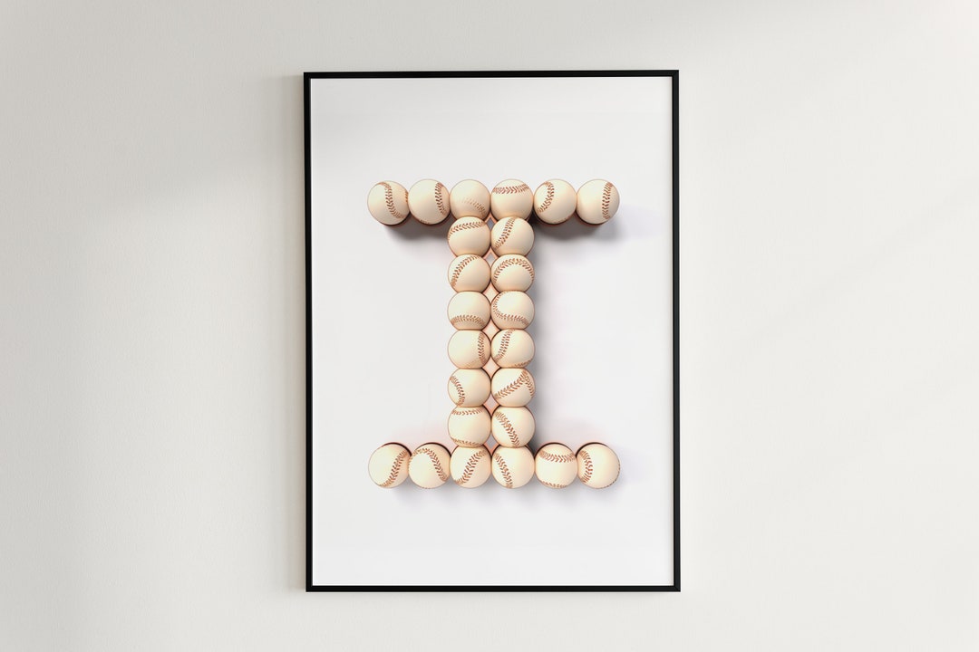 Letter I Art Boys Room Printable Art Baseball Printable Wall - Etsy