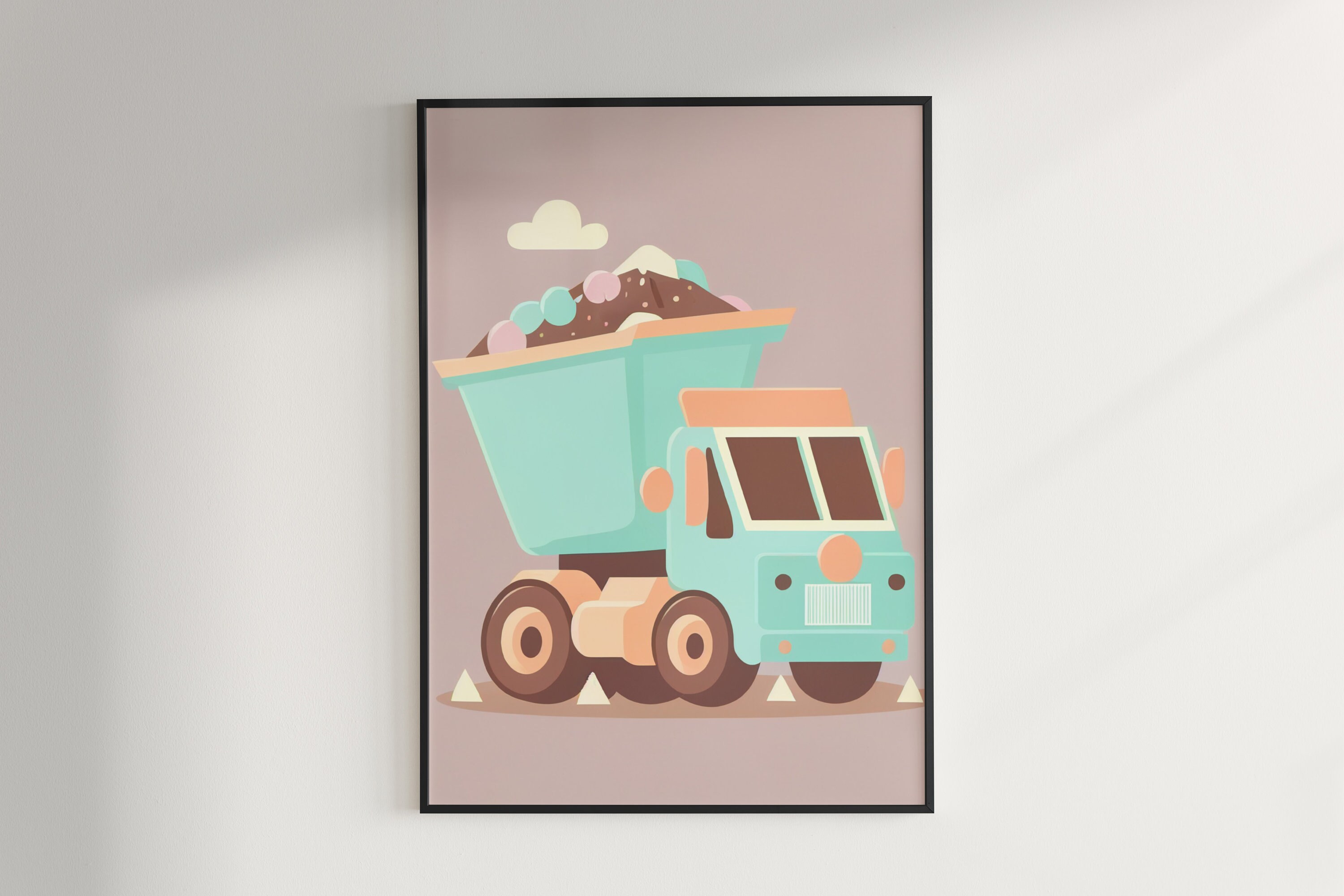 Dump Truck Pastel Printable Wall Art Nursery Wall Decor - Etsy