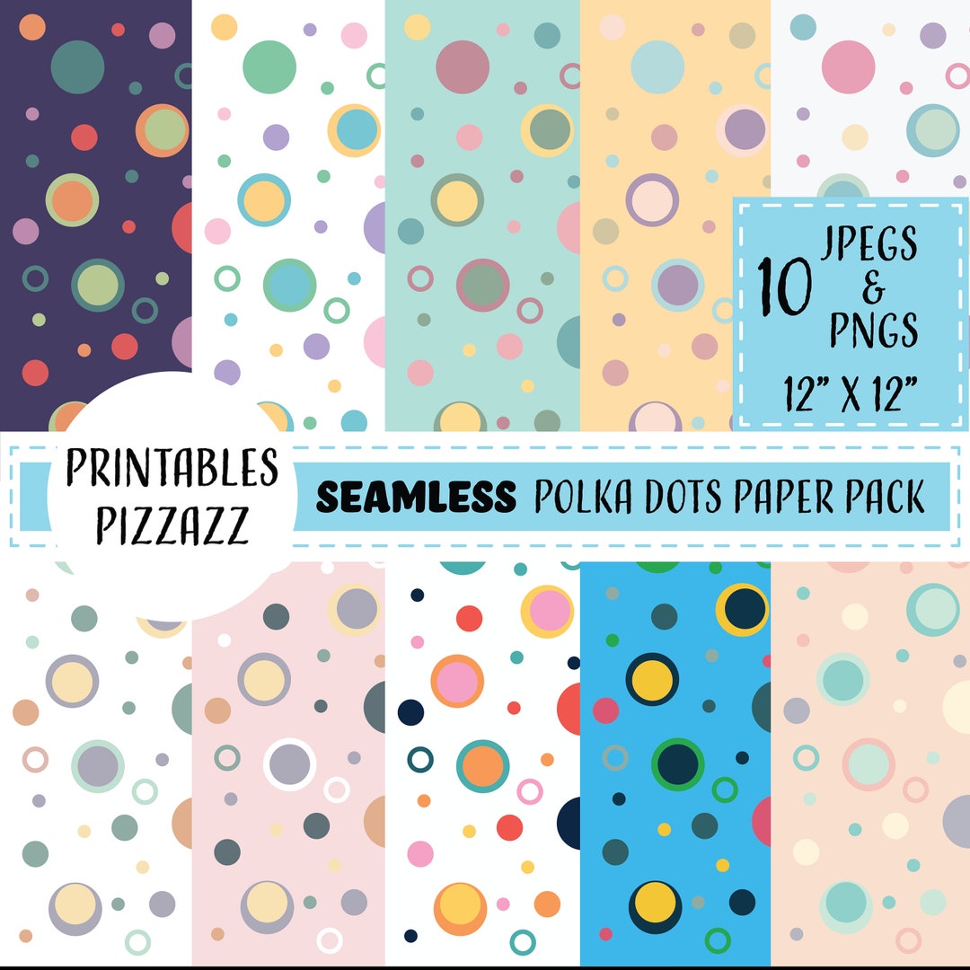 Spring Seamless Digital Paper Polka Dot Printable Paper Pack - Etsy