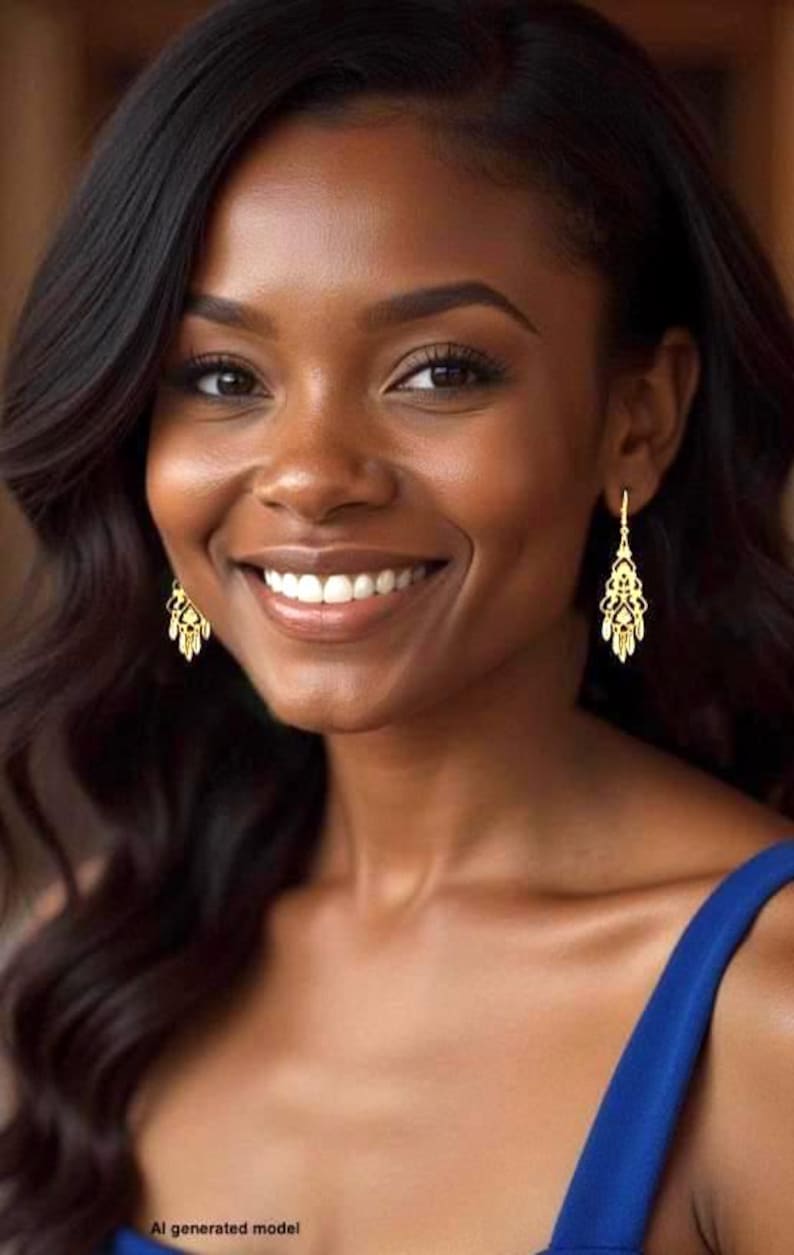 Gold Filigree Earrings: Boho Chic Chandelier Style Gold Dangles ...