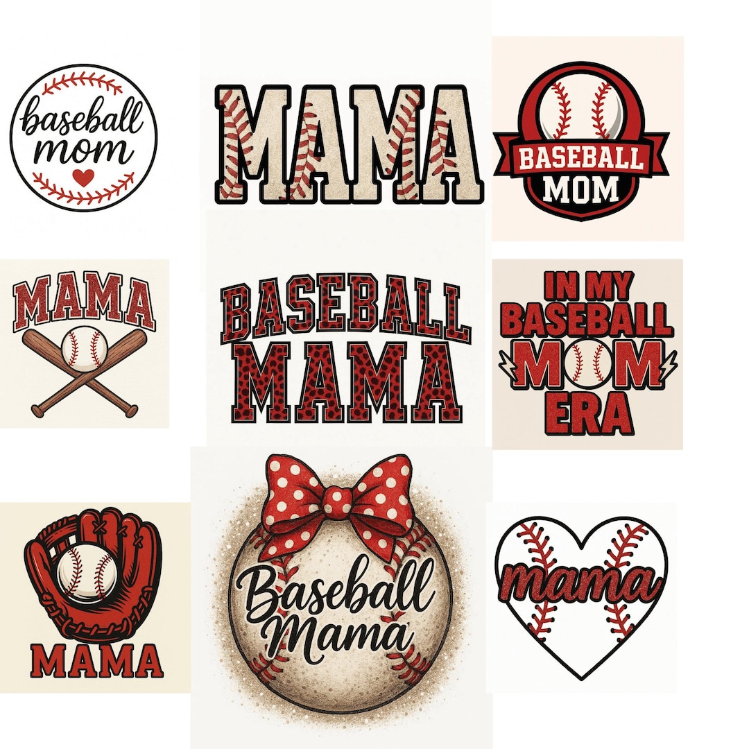 Baseball Mama SVG Bundle | Glitter Varsity, Sports Mom Designs ...