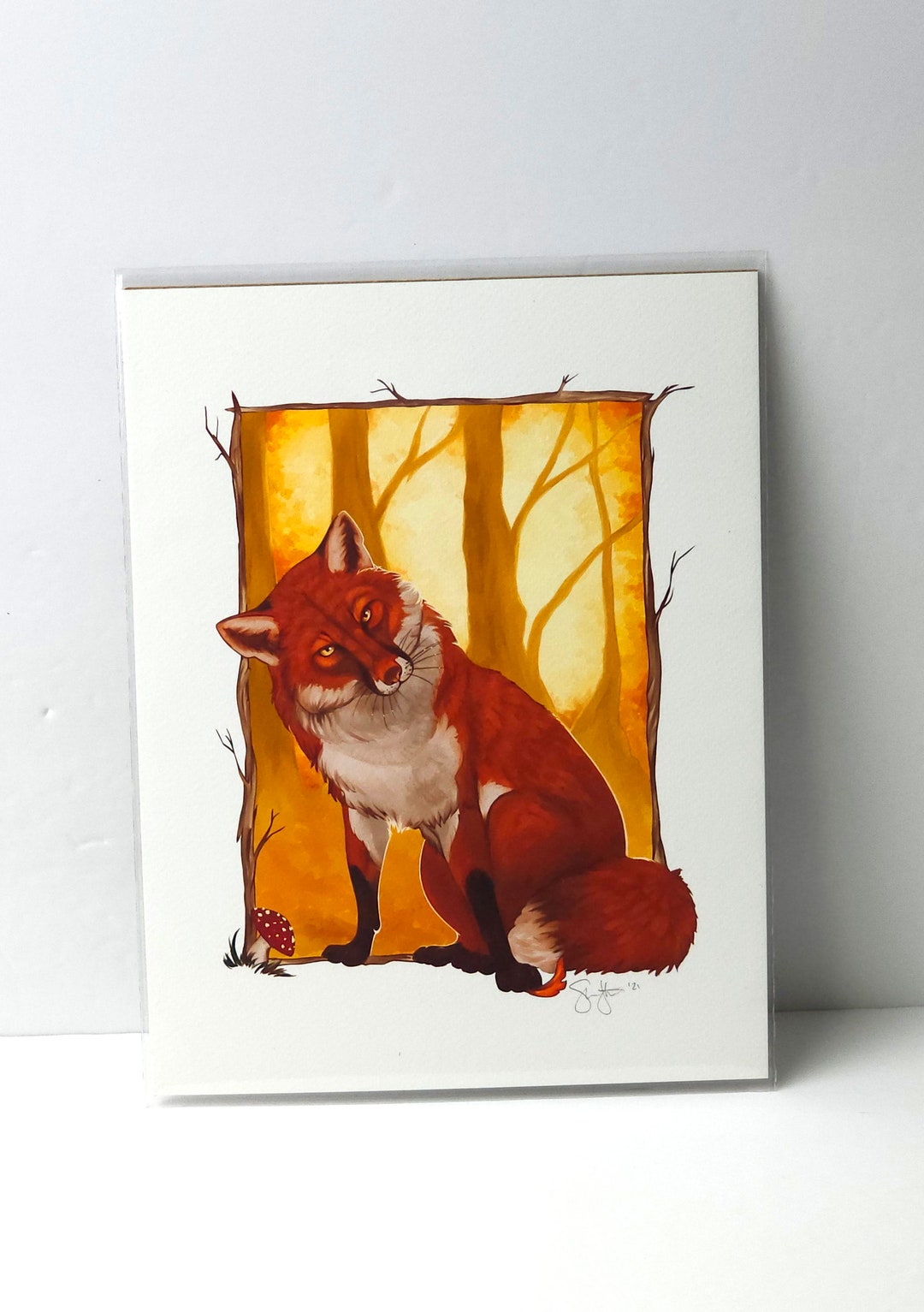 Autumn Fox Art PRINT Art Print Fantasy Illustration Fall Art Wildlife ...