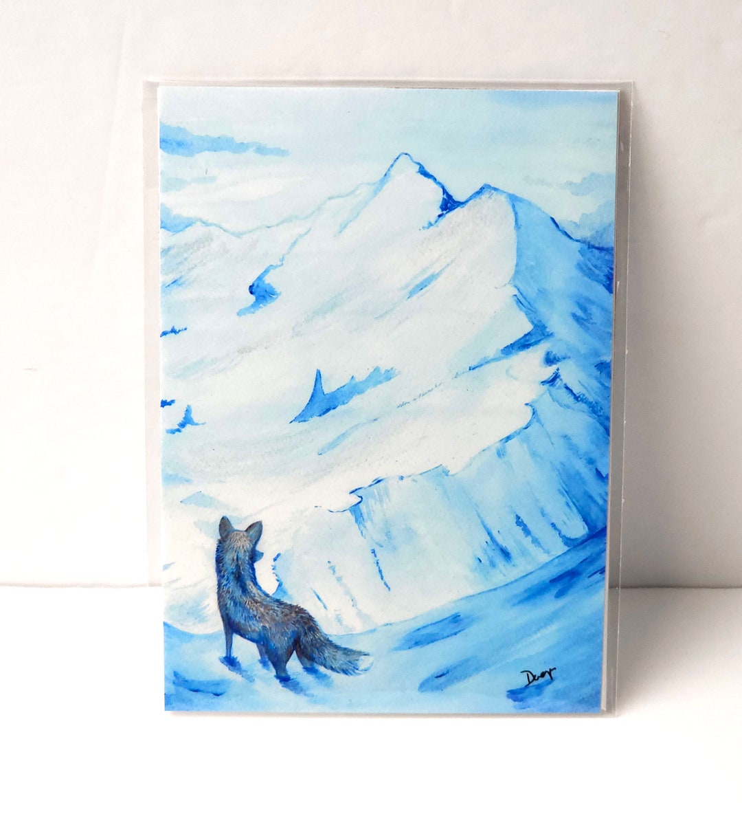 Winter Fox Watercolor Painting PRINT Art Print Wildlife Illustration - Etsy