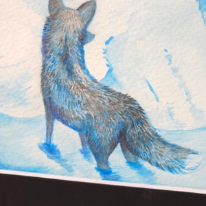 Winter Fox ORIGINAL Watercolor Painting One of a Kind Wildlife Artwork ...