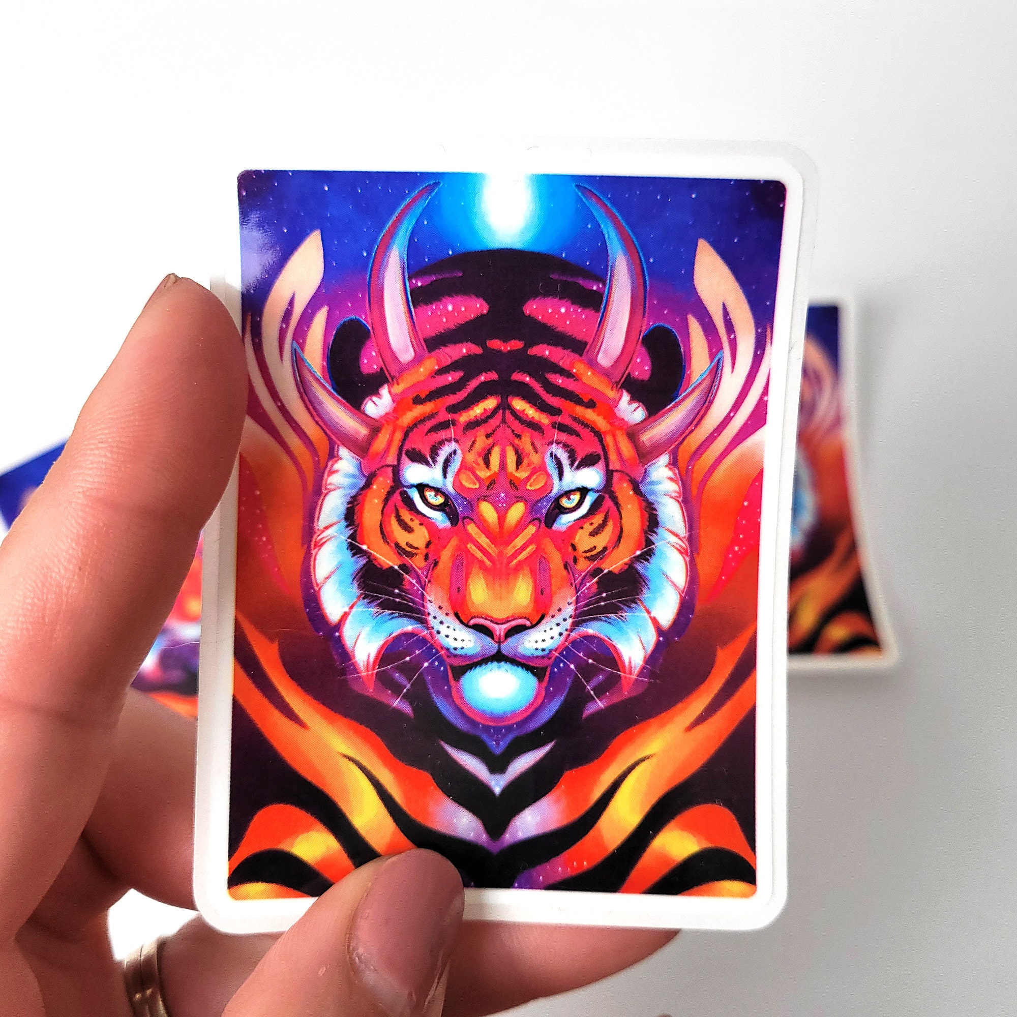 Space Tiger Die Cut Decal Animal Sticker Waterproof Big Cat Art DA-0008 ...