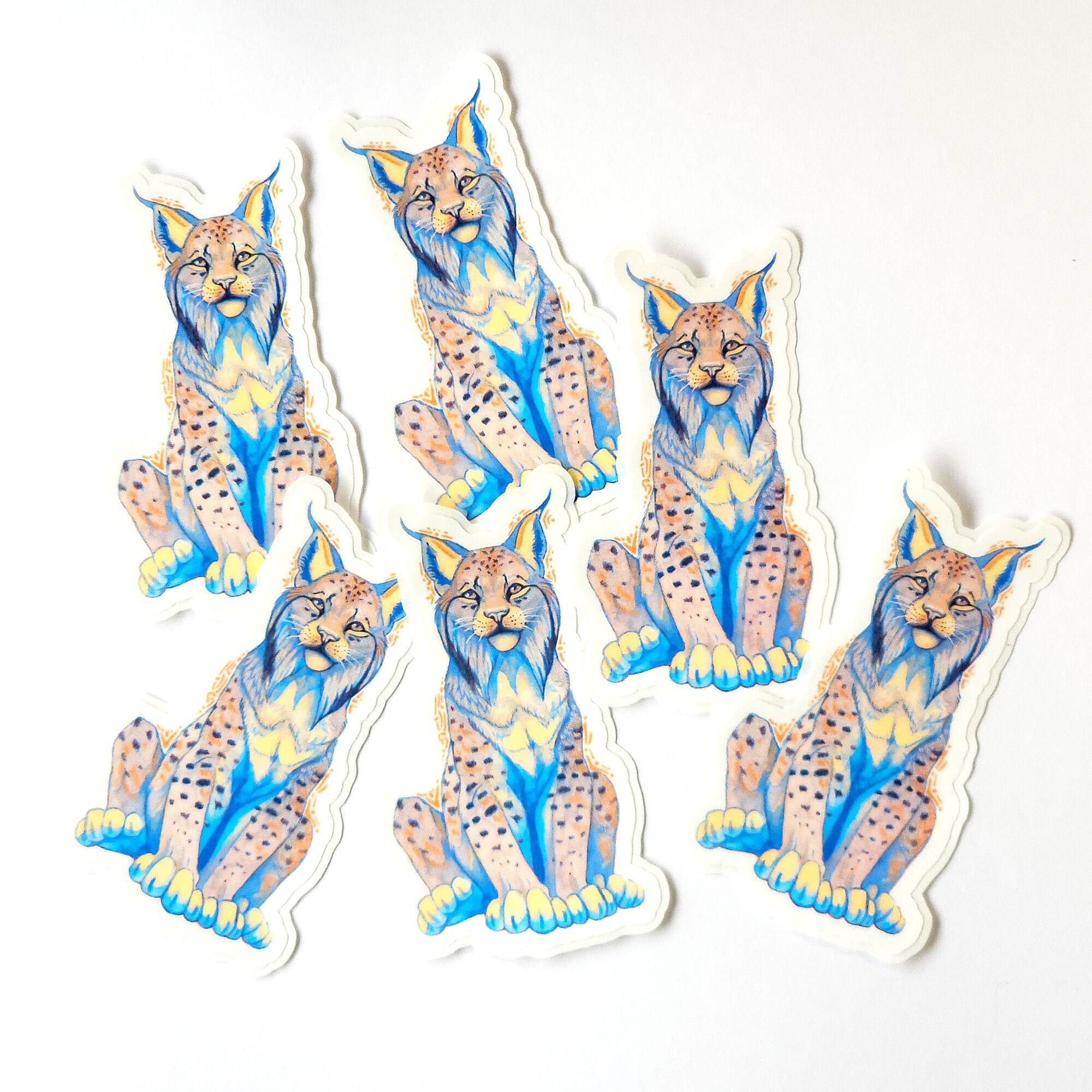 Lynx Die Cut Decal Watercolor Animal Sticker Waterproof Wildlife Art DA ...