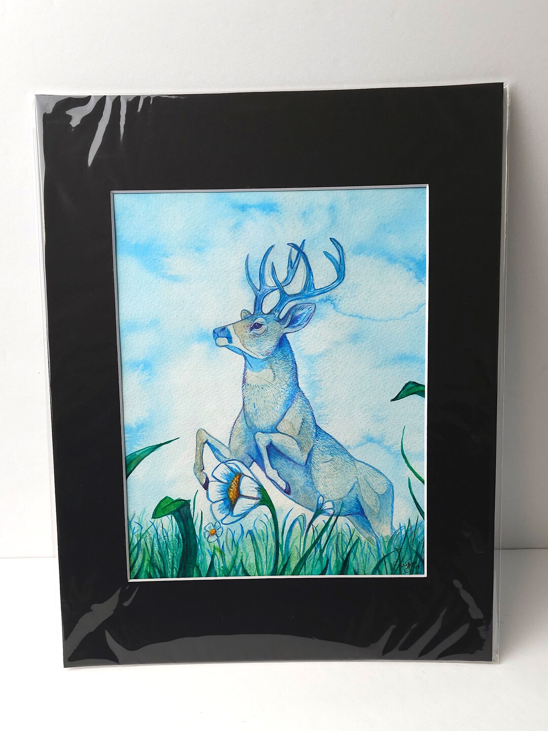 Bounding Buck ORIGINAL Watercolor Painting One of a Kind Wildlife ...