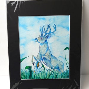 Bounding Buck ORIGINAL Watercolor Painting One of a Kind Wildlife ...